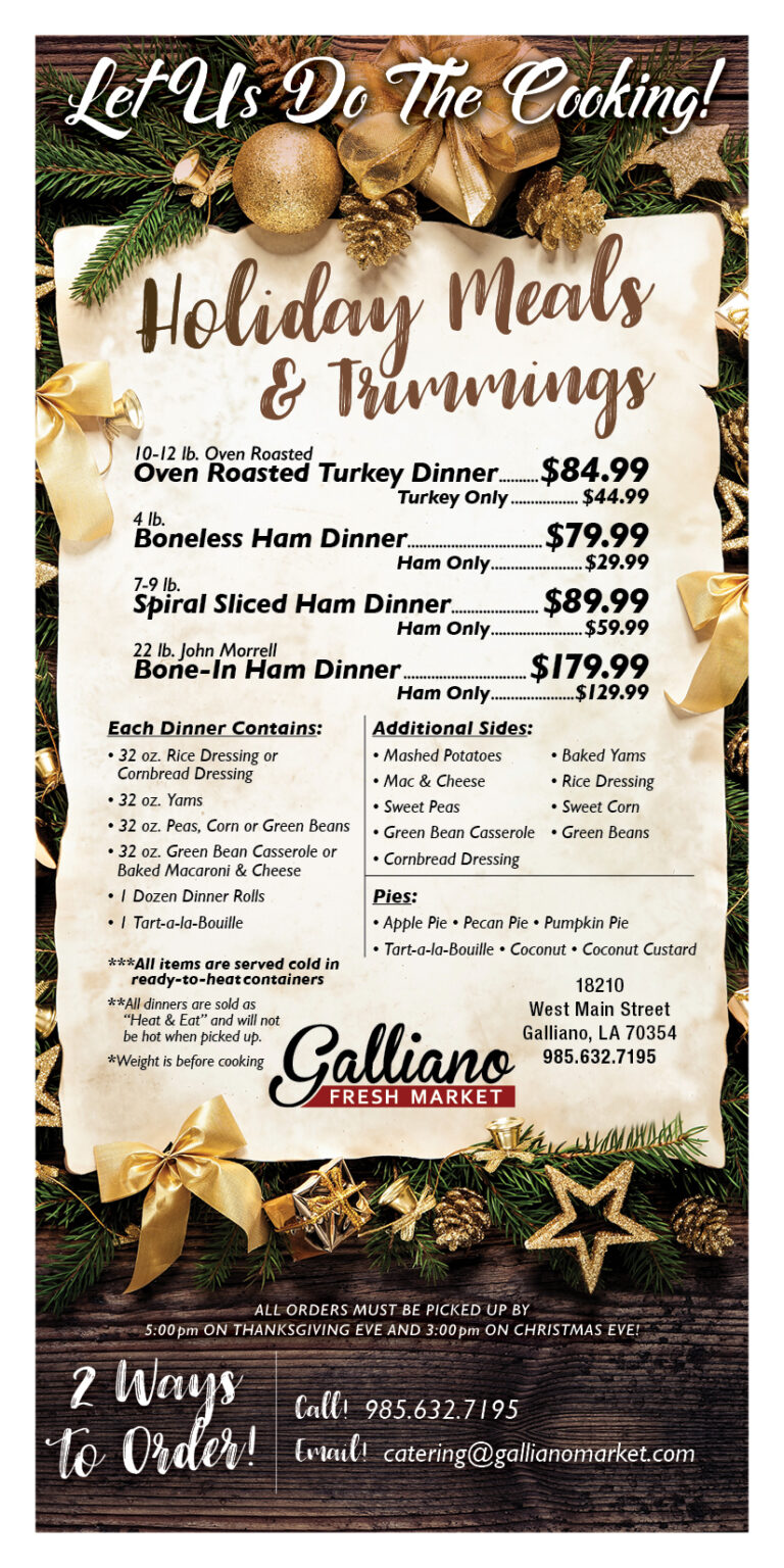 Holiday Meals - Galliano Fresh Market